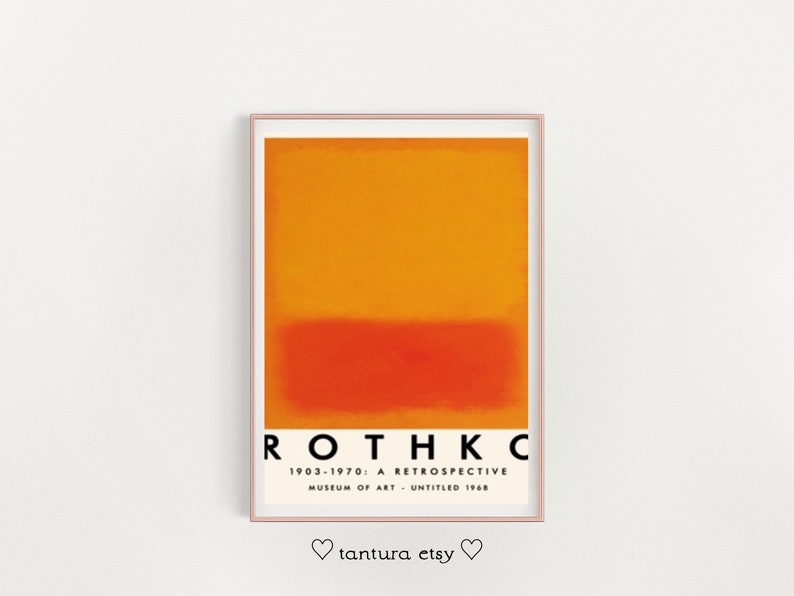 Mark Rothko Orange. Aesthetic Print. Trendy Poster. Vintage Print ...