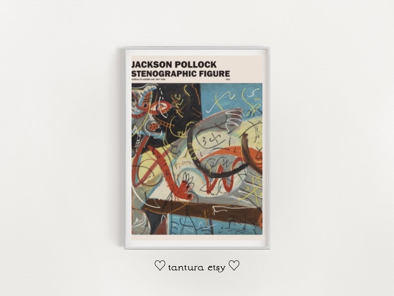 Jackson Pollock Stenographic. Aesthetic Print. Trendy Poster. Vintage ...