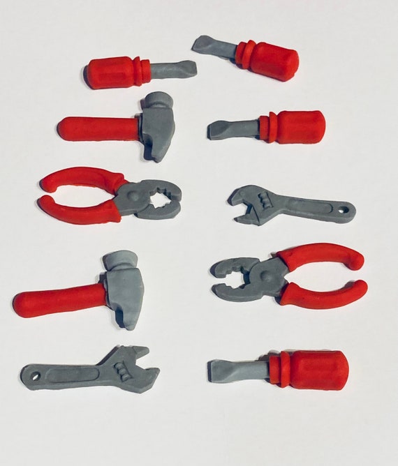 10 EDIBLE Fondant Tools/hammer/pliers/wrench/screwdriver Cake - Etsy UK
