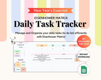 Daily Task Tracker Google Sheet, to Do List Spreadsheet, Task ...