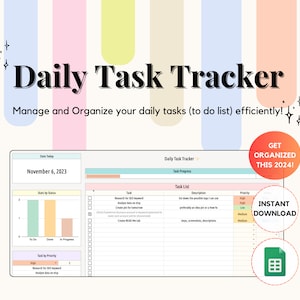 Daily Task Tracker Google Sheet, to Do List Spreadsheet, Task ...