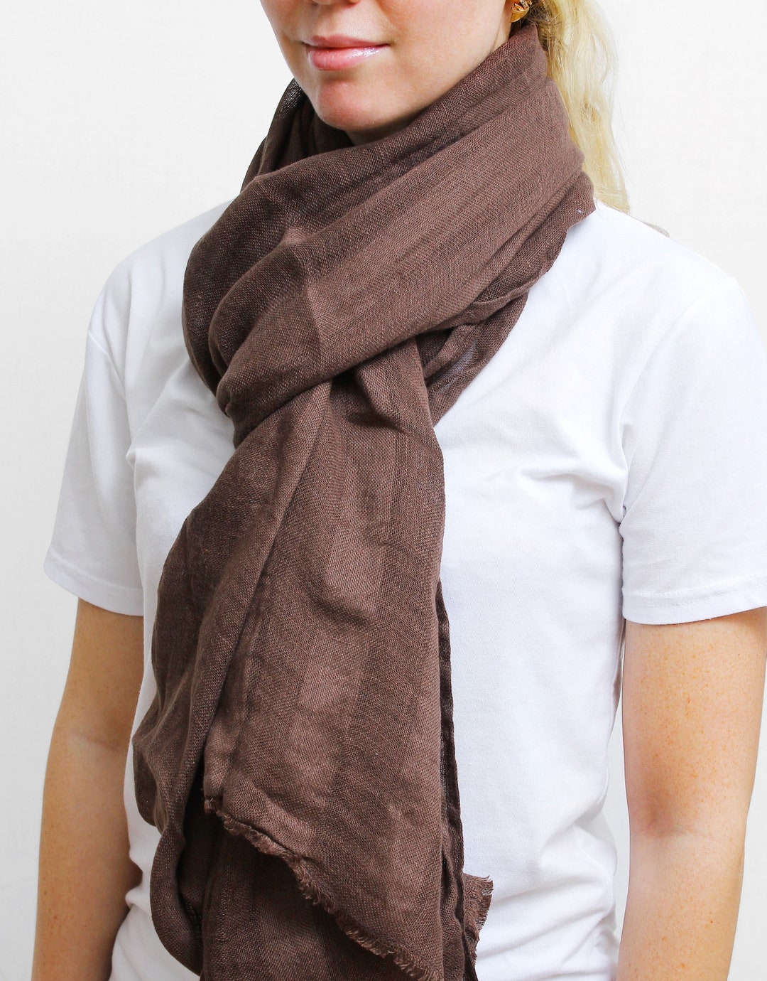 Linen Scarf Softened, Pure Linen Scarf, Natural Linen Scarf, Linen ...