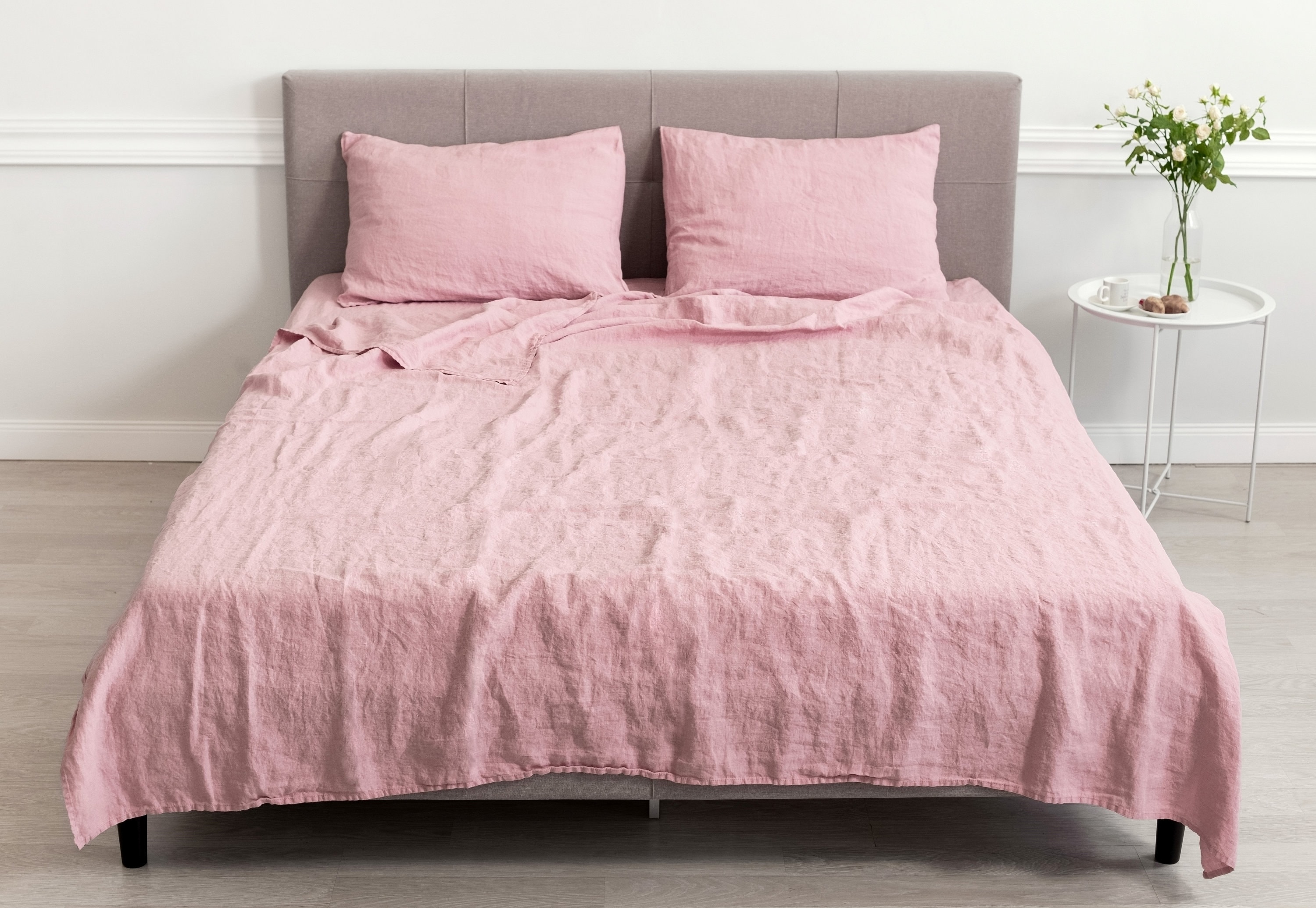 Pink Linen Sheet Set Queen: Stone Washed Bedding, 4-piece - Etsy