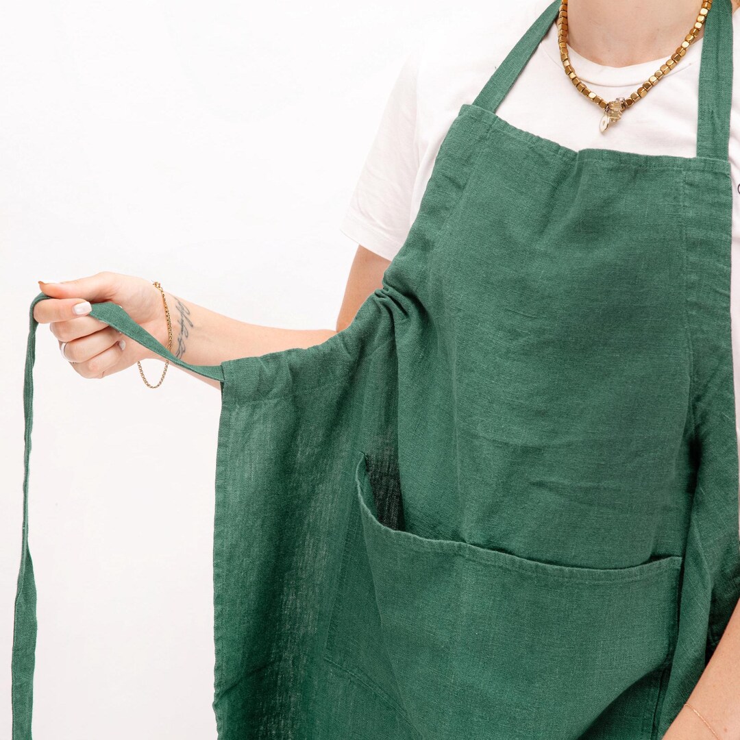 Adjustable Linen Apron for Women and Men. Holiday Apron. Stonewashed ...