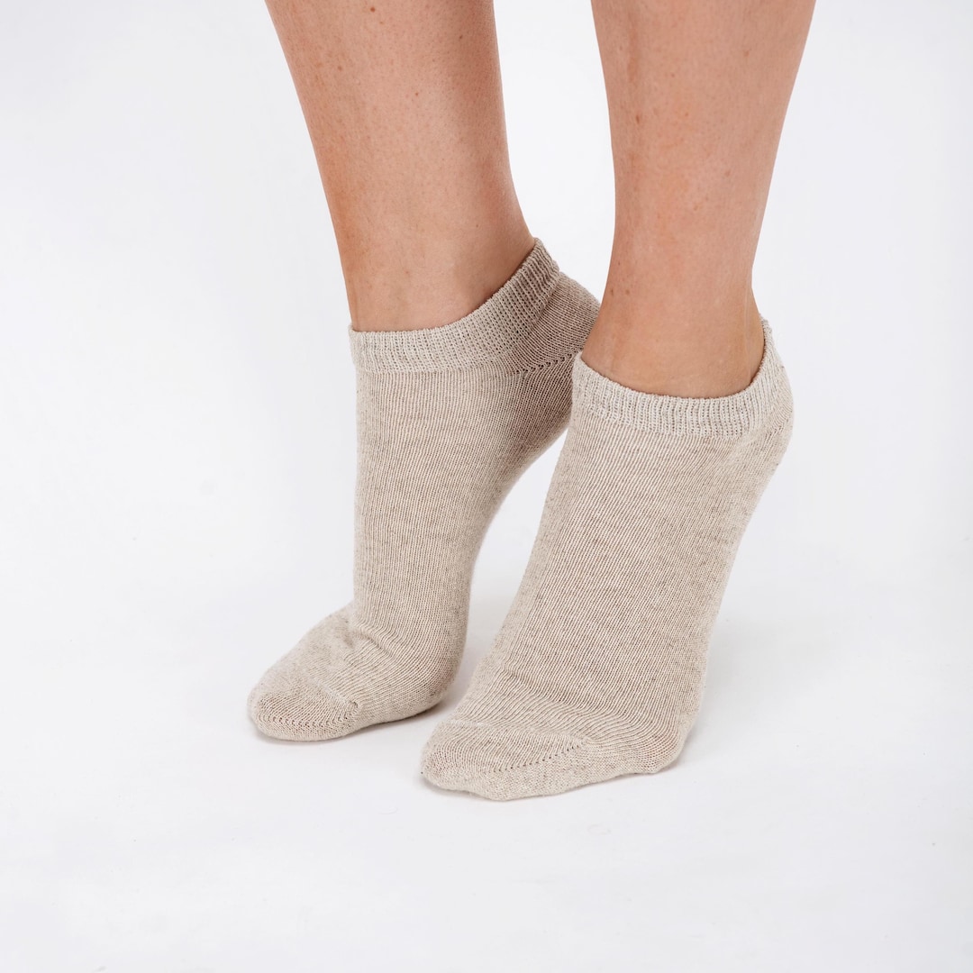 Linen Ankle Socks (set of 2 Pairs). Vegan Socks for Women and Men. Soft ...