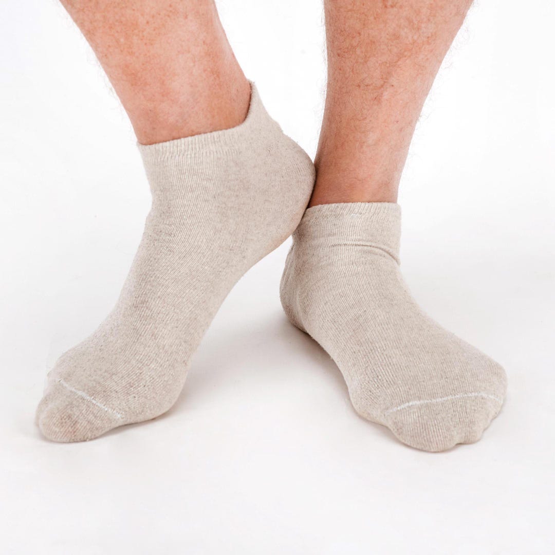 Linen Socks for Men (set of 2 Pairs). Men's Vegan Socks. Ankle Socks ...