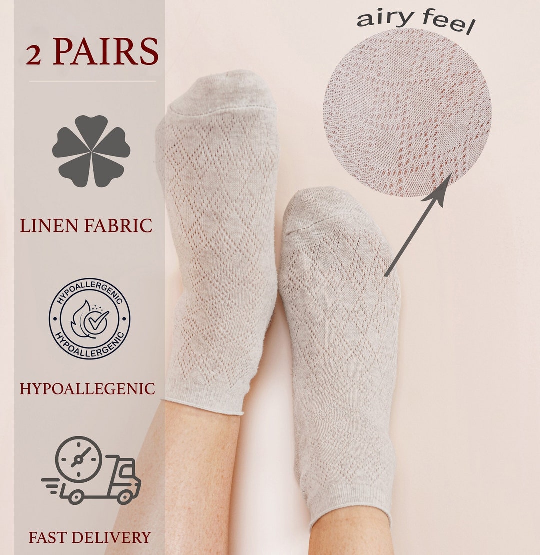 Organic Linen Socks Unisex 2 Pairs. Organic Socks, Yoga Socks, Ankle ...