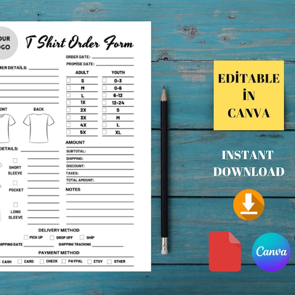 Shoe Order Form - Etsy