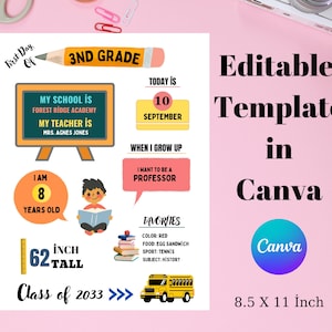 First Day of School Sign, Editable First or Last Day of School Sign ...