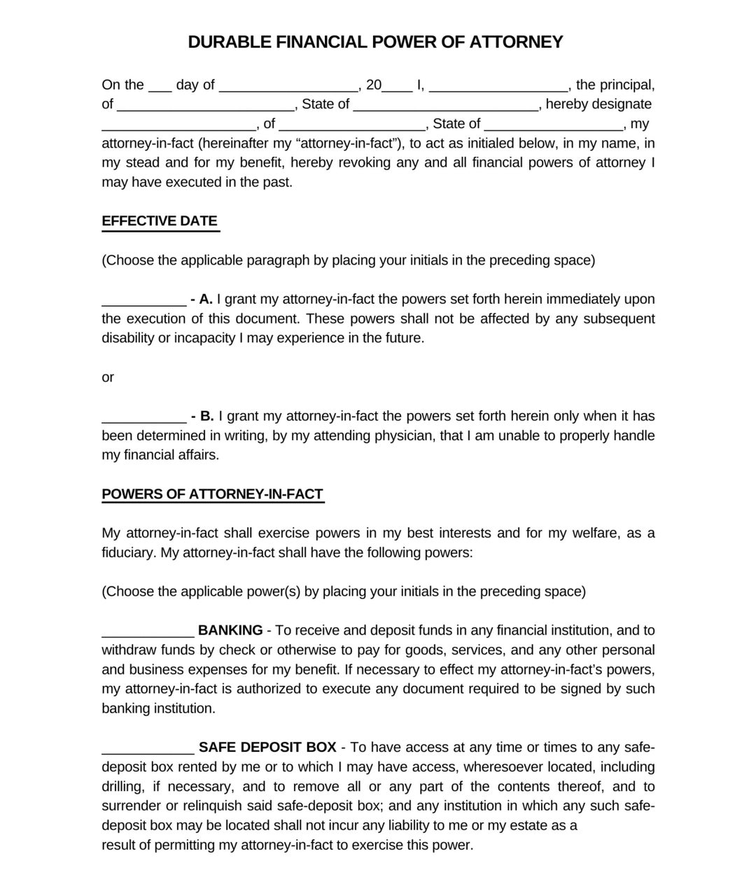 Printable Durable Financial Power Of Attorney Form Editable Durable printable-durable-financial-power-of-attorney-form-editable-durable