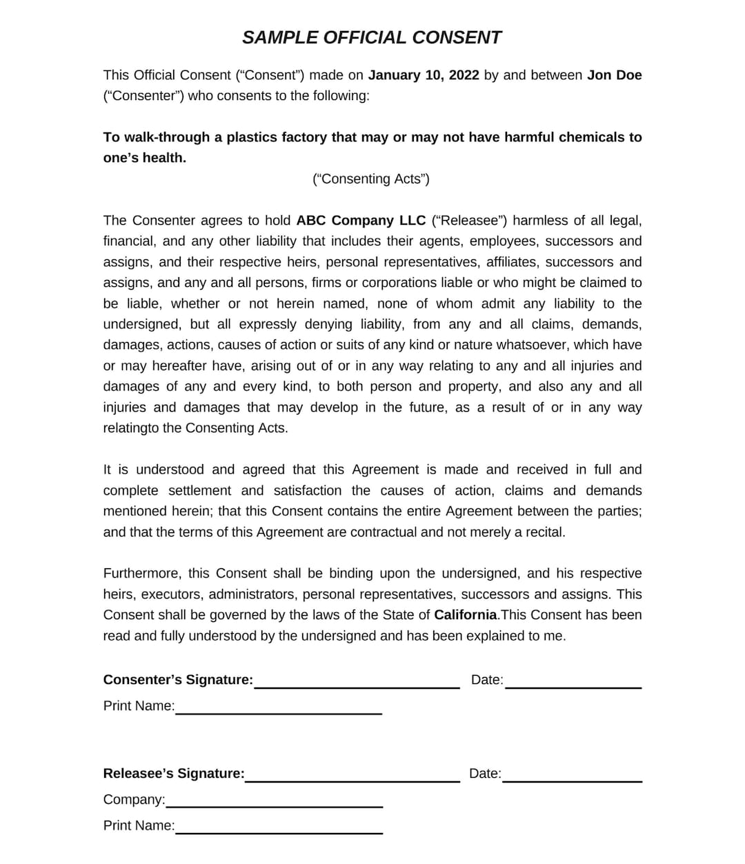 Customer Consent Form, Editable in Canva and Microsoft Word Official ...
