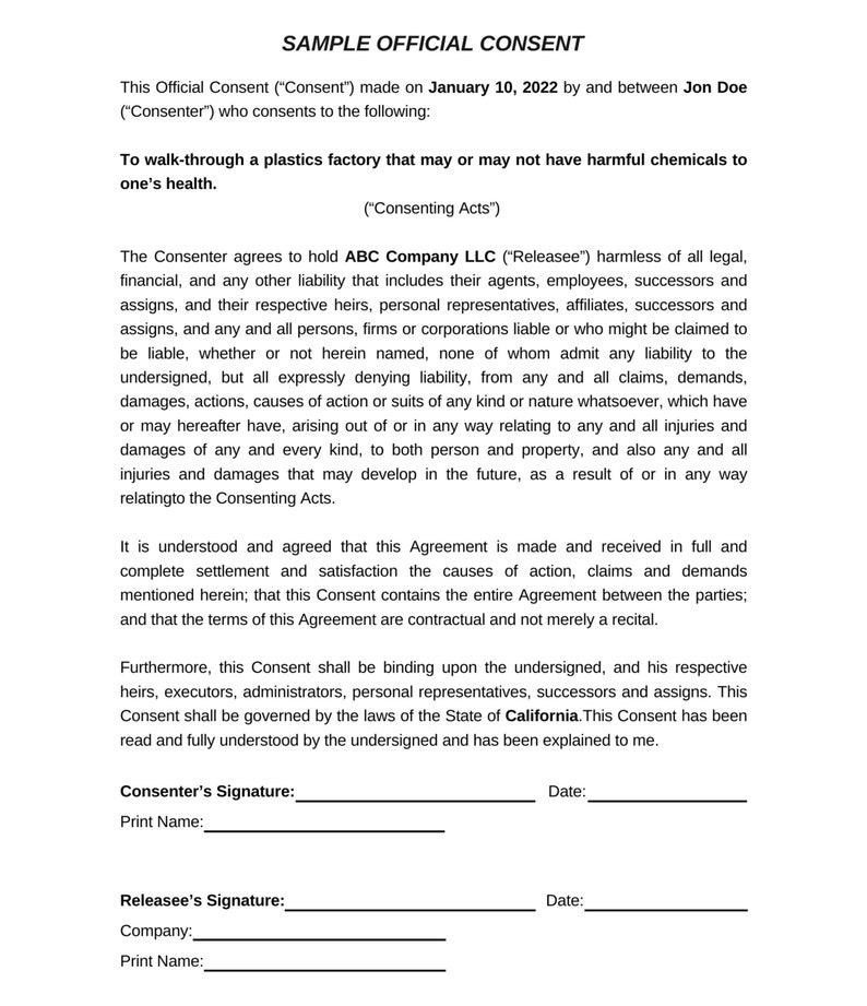 Editable Customer Consent Form: Official Approval Template (digital ...
