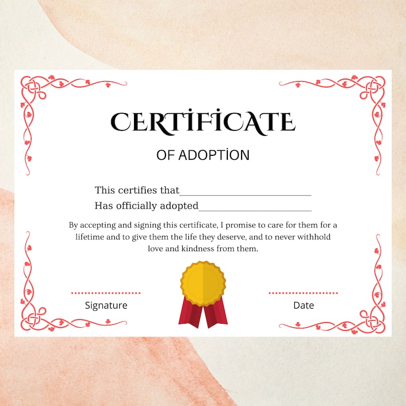 Fake Adoption Papers - Etsy