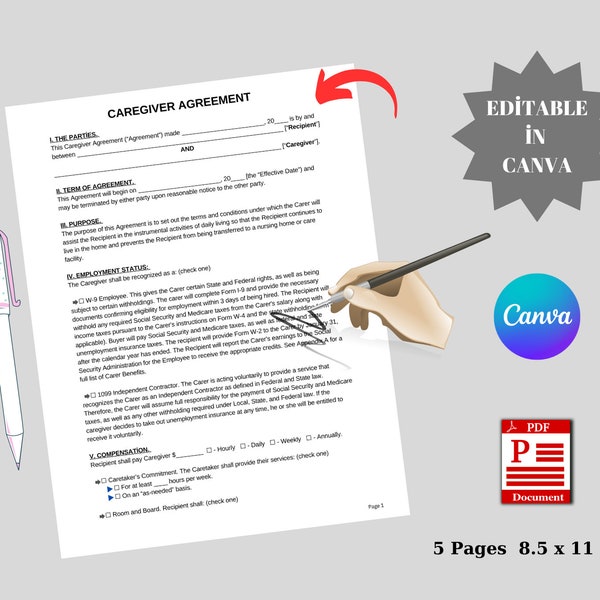 Caregiver Agreement - Etsy