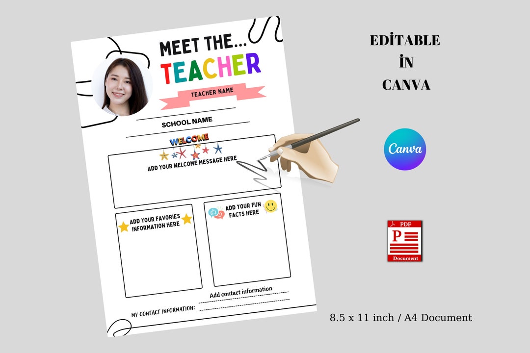 Teacher Flyer Template,editable Meet the Teacher - Etsy