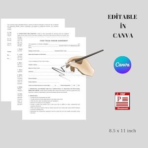 Printable Food Truck Vendor Agreement, Food Vendor Contract Digital ...