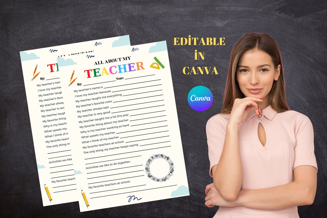 Printable Teacher Appreciation Week, Teacher Survey, All About My ...