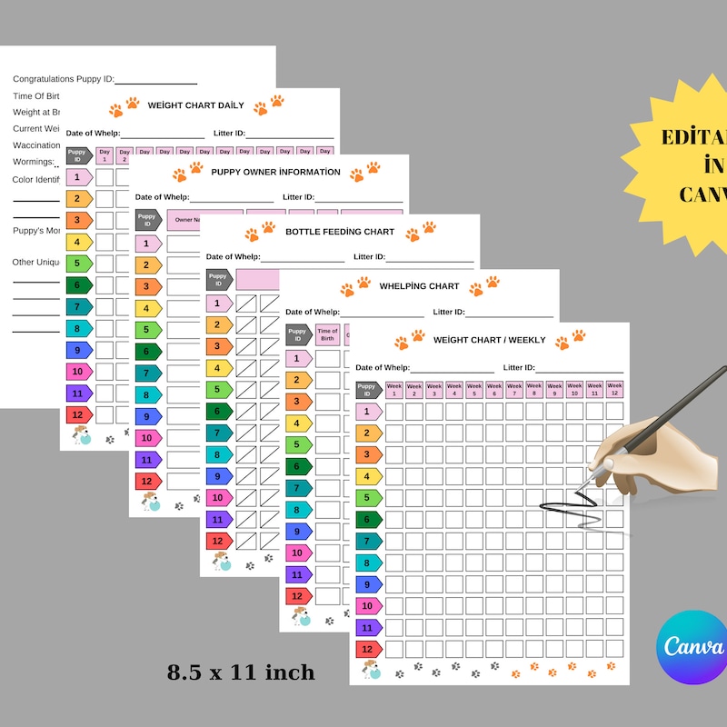 Puppy Printed Planner - Etsy