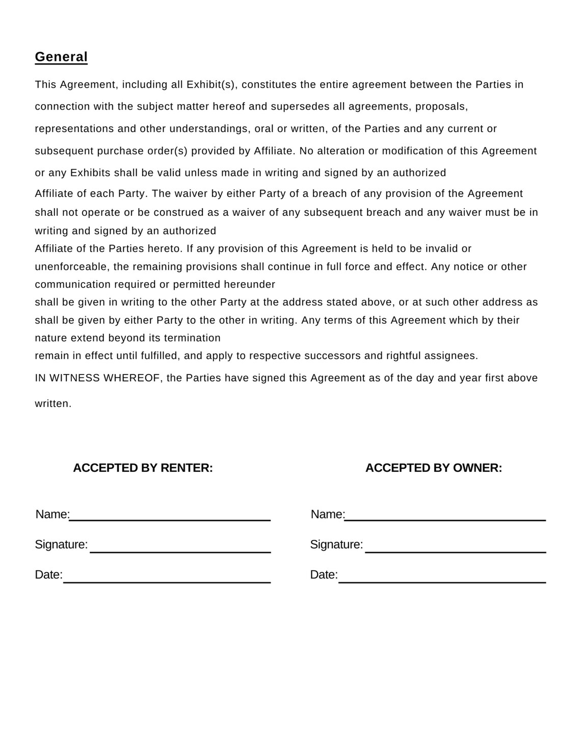Printable Car Rental Agreement Vehicle Rental Agreement - Etsy