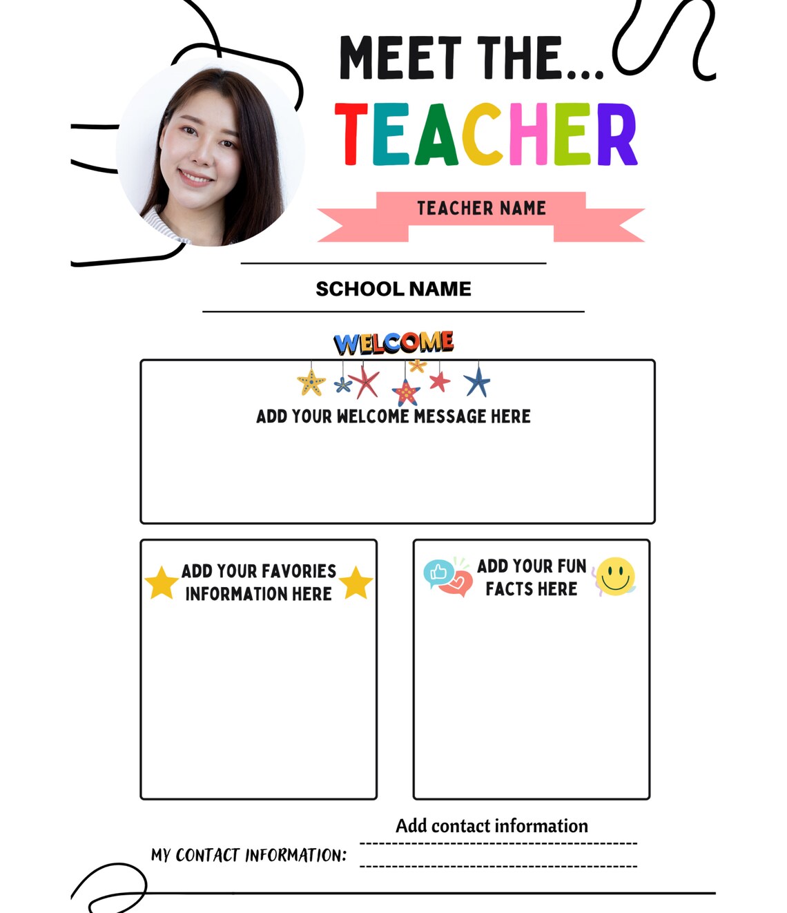 Teacher Flyer Template,editable Meet the Teacher - Etsy