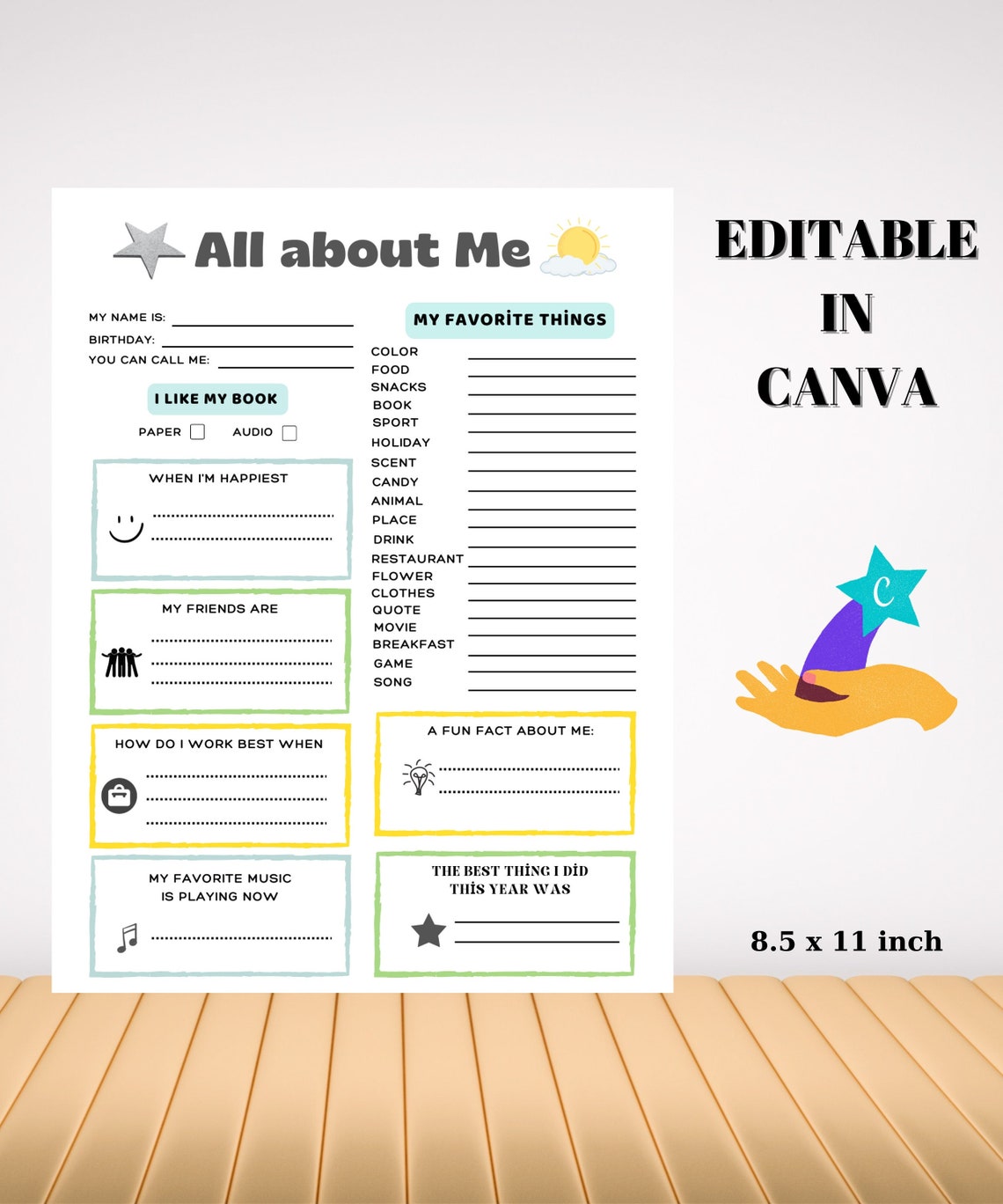 All About Me Template, Coworker Questions Printable - Etsy