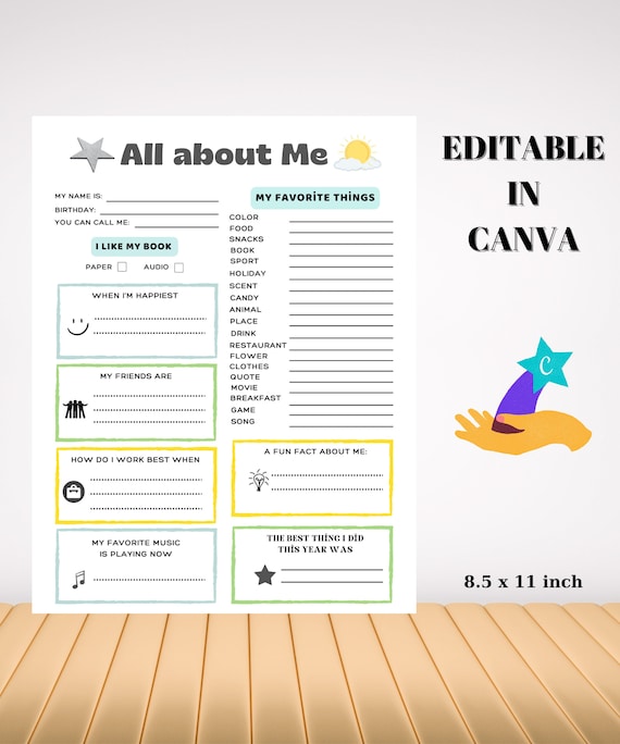 All About Me Template Coworker Questions Printable - Etsy