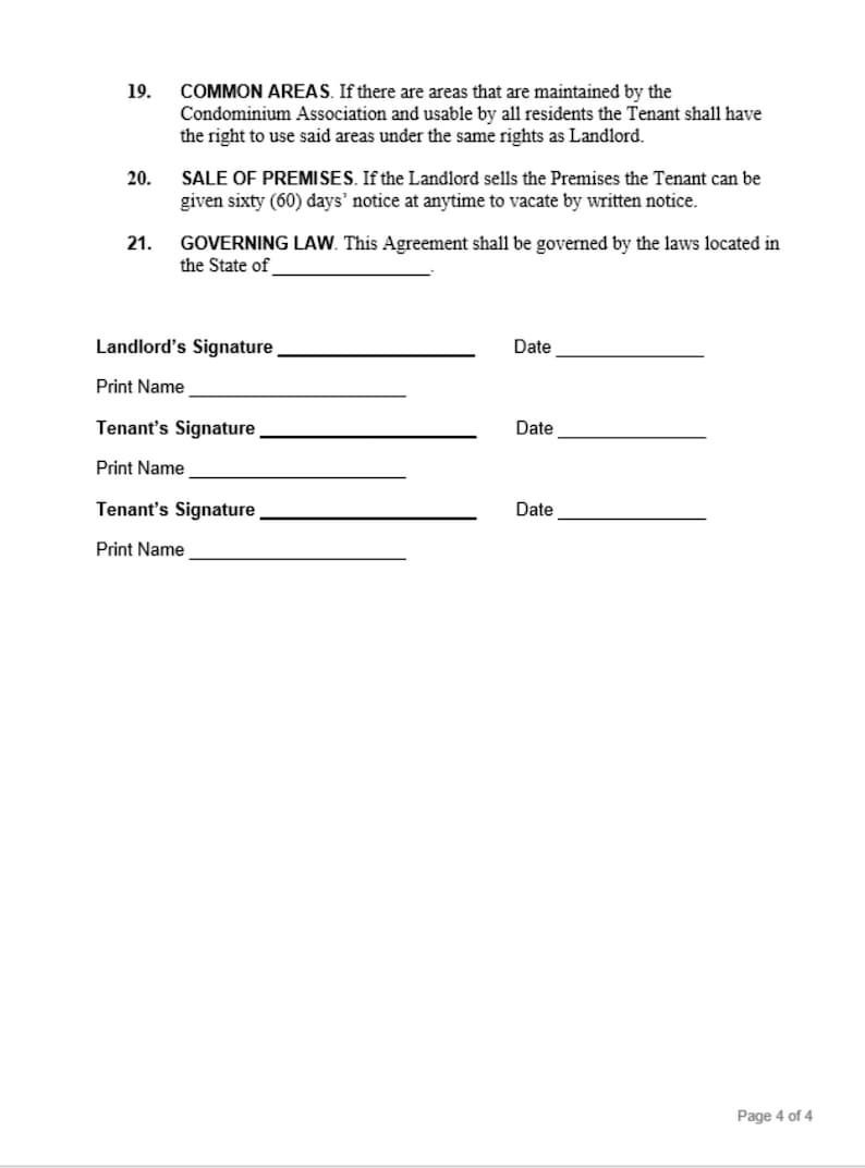 Editable Rental Agreement Template: Landlord Lease Contract (digital ...