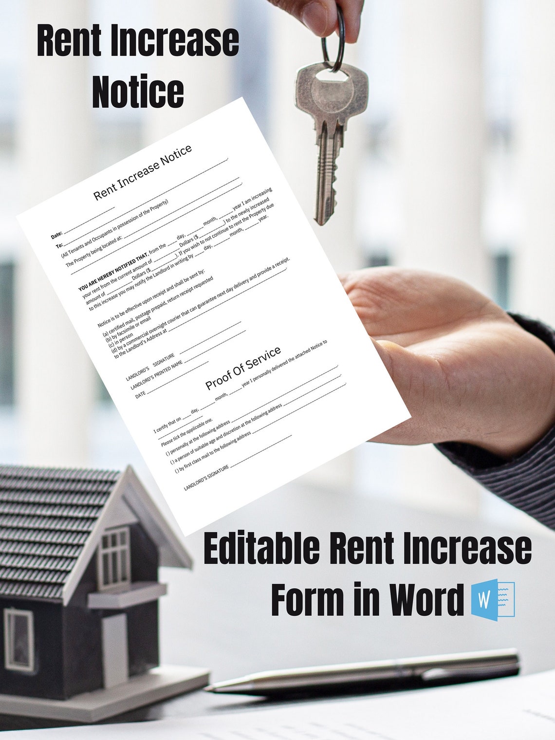 Rent Increase Notice Form: Editable Word Template (download) - Etsy