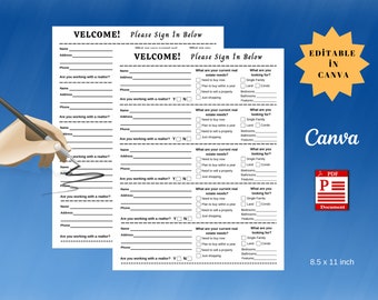 Open House Sign in Sheet - Printable, Digital Download, Simple Client ...