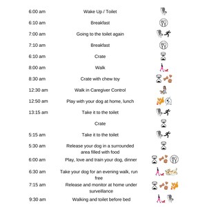 Customizable Puppy Schedule, Printable Daily New Dog Routine, Digital ...