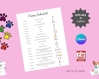 Editable Puppy Schedule & Guidelines | Daily New Dog Routine - Etsy