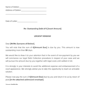 Printable Demand Letter, Word Template, Canva PDF Personalized - Etsy