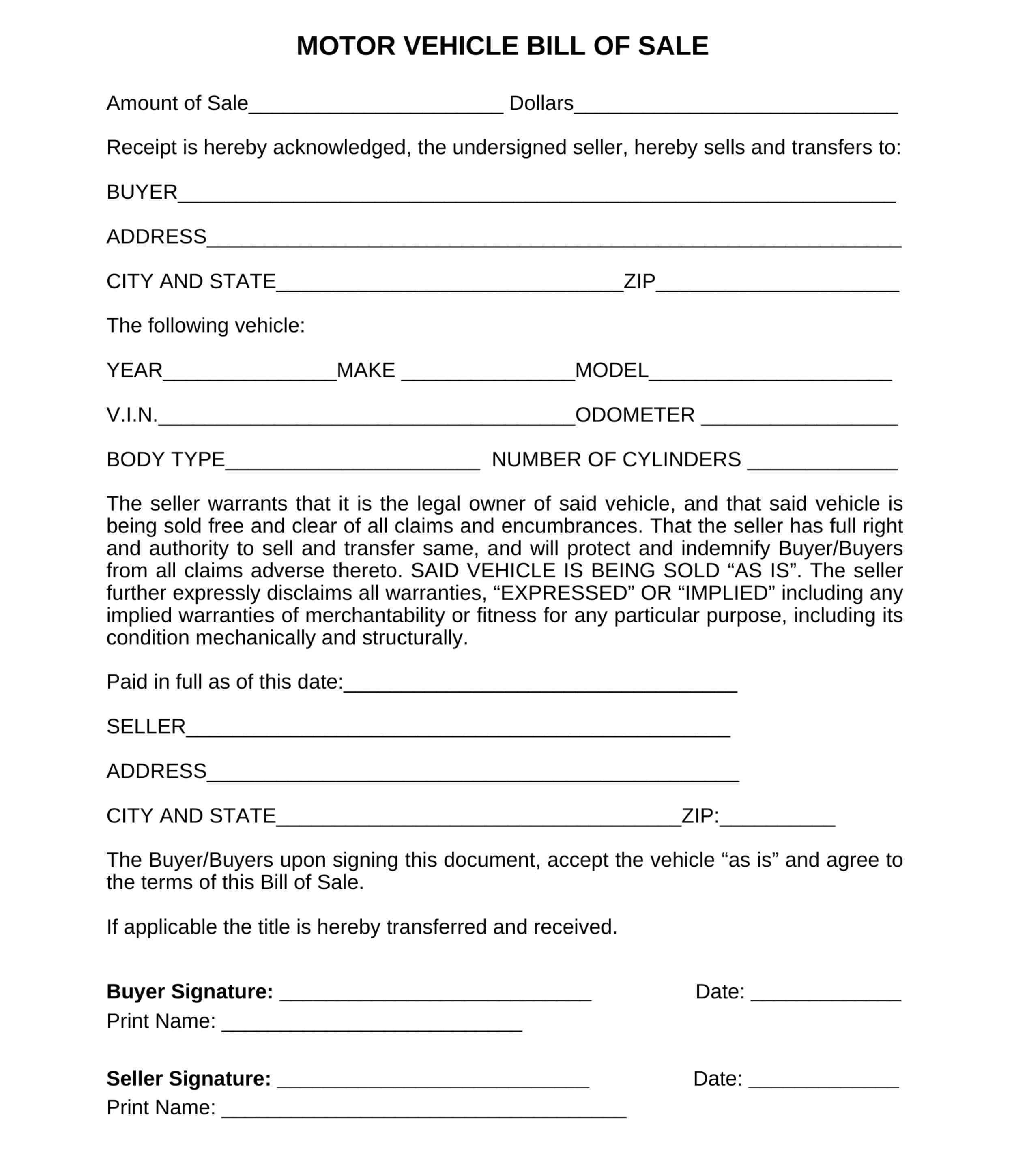 Car Invoice Template