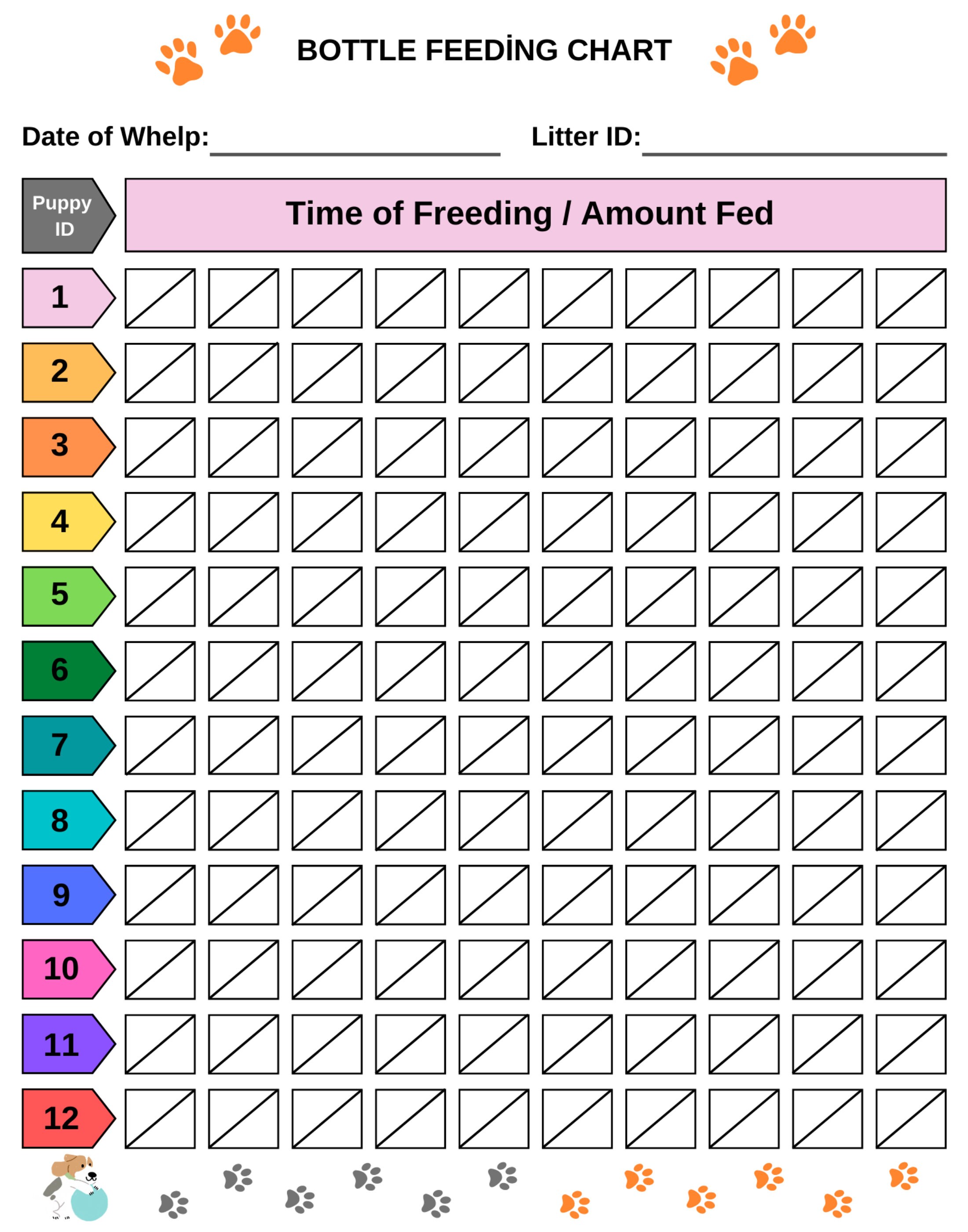 Printable Puppy Whelping Charts: Breeder Record Keeping (canva Editable ...