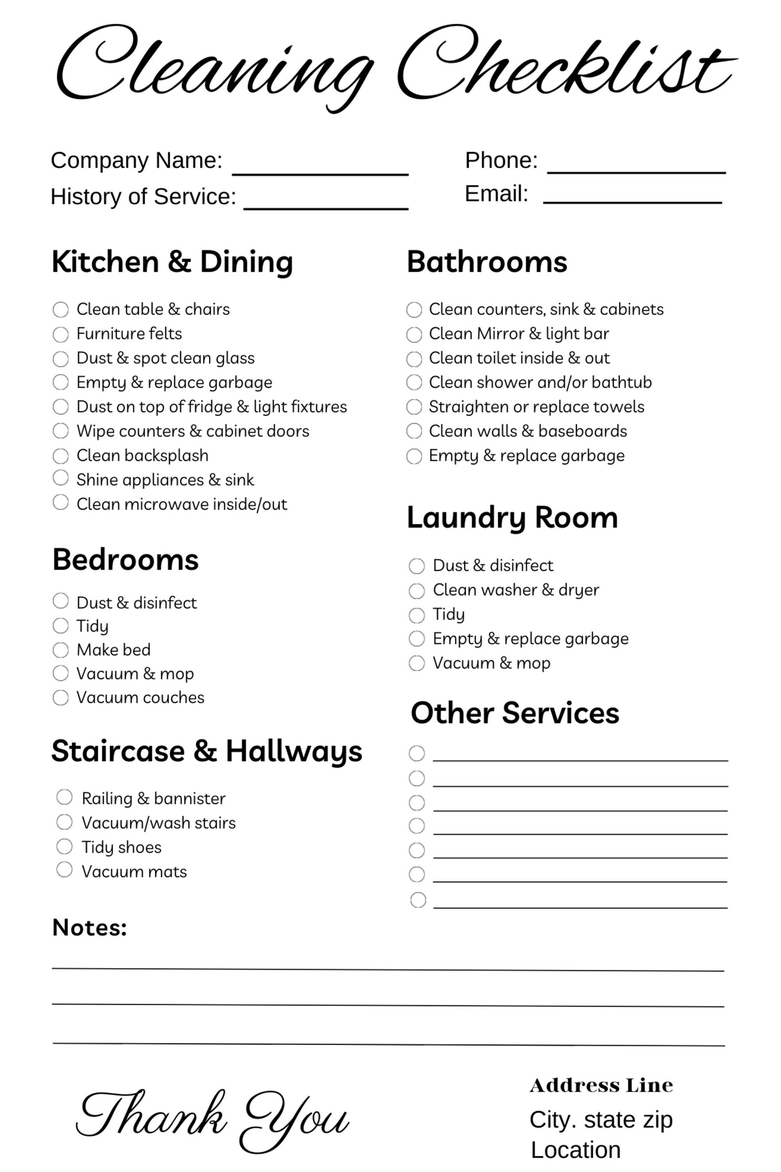 Printable Cleaning Checklist, Editable in Canva and Word Cleaning ...