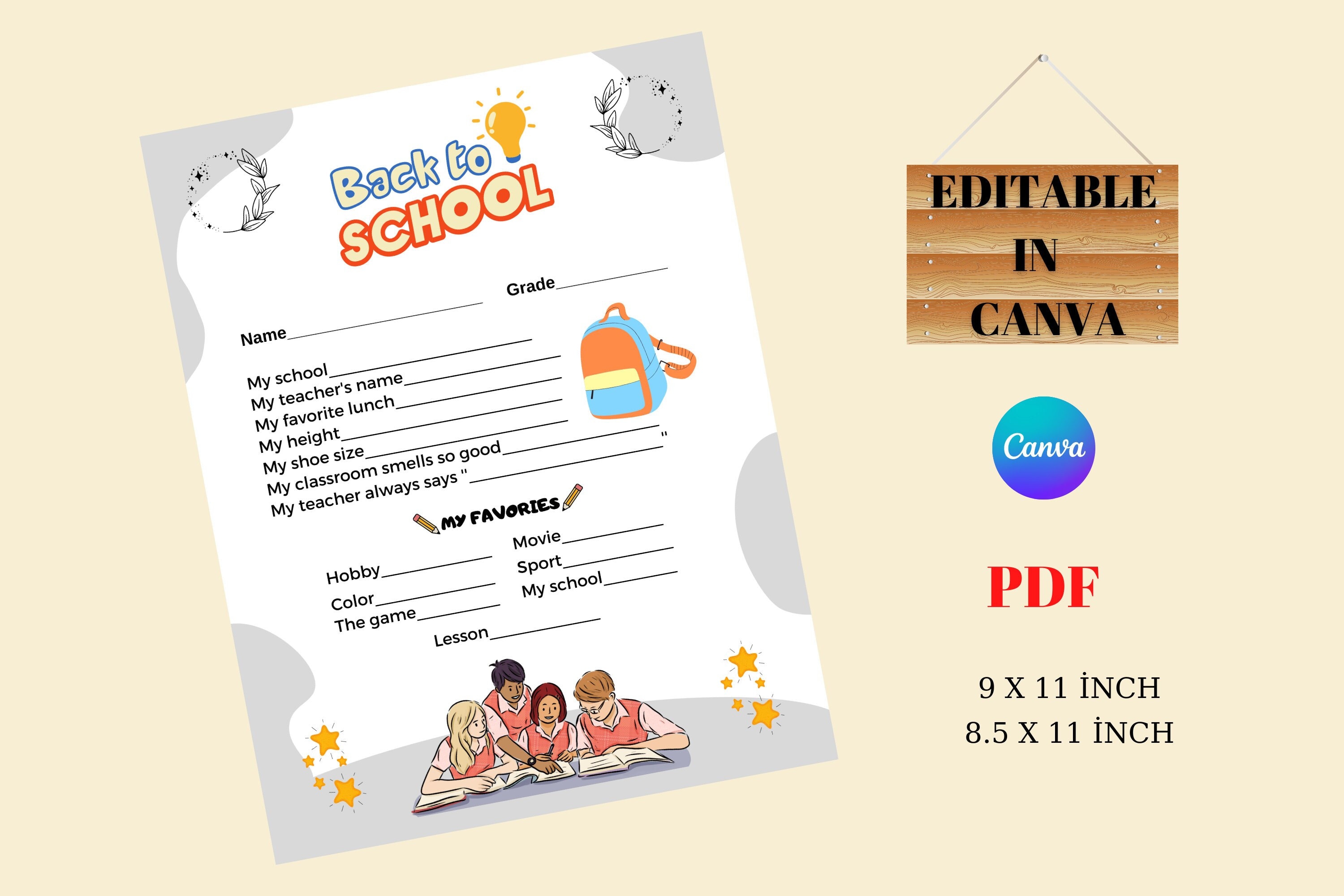 Back to School Survey Template: First & Last Day (canva PDF) - Etsy