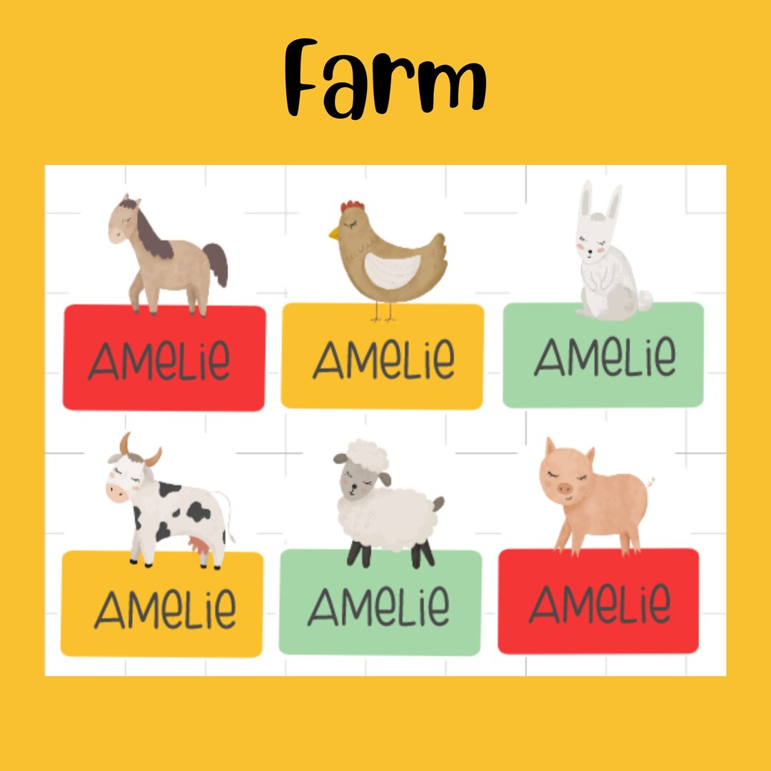 Cute Kids Name Labels, Name Tags, Waterproof, Iron On, Nursery Labels ...