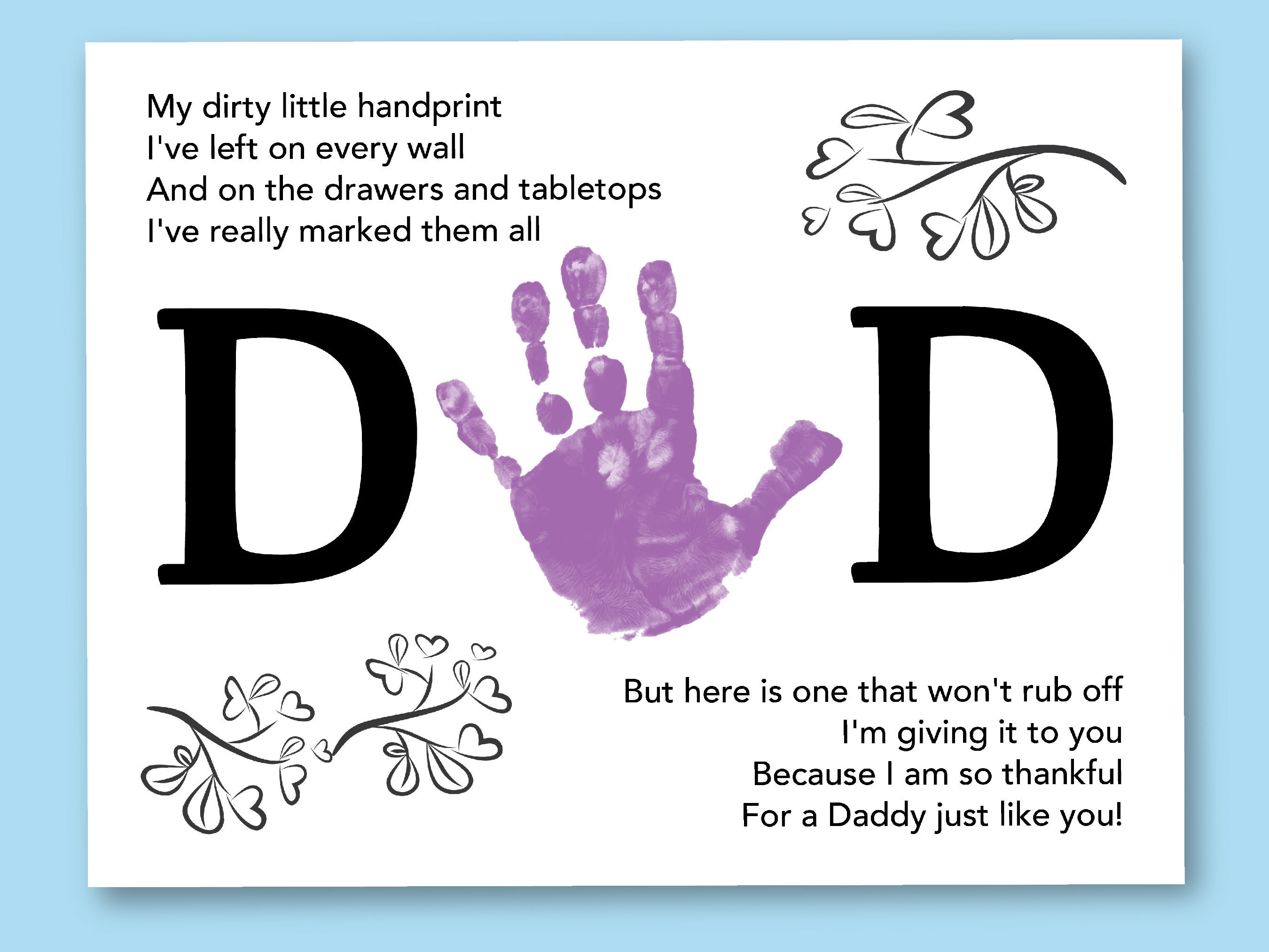 Dad Printable Handprint Craft - Etsy