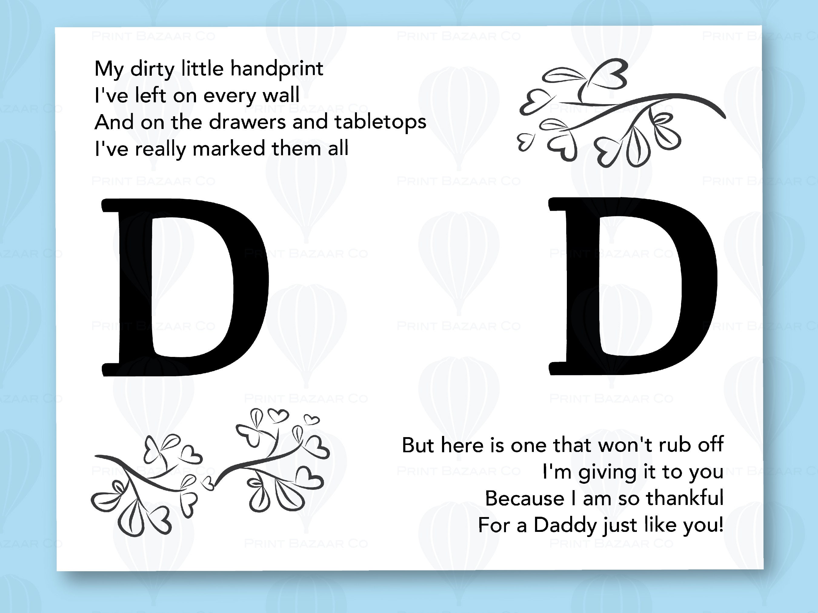 Dad Printable Handprint Craft - Etsy