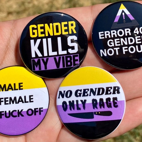 Bold Non Binary 1.5 Metal Pinback Buttons NB Enby Pins Button - Etsy