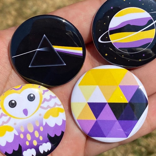 Bold Non Binary 1.5 Metal Pinback Buttons NB Enby Pins Button - Etsy