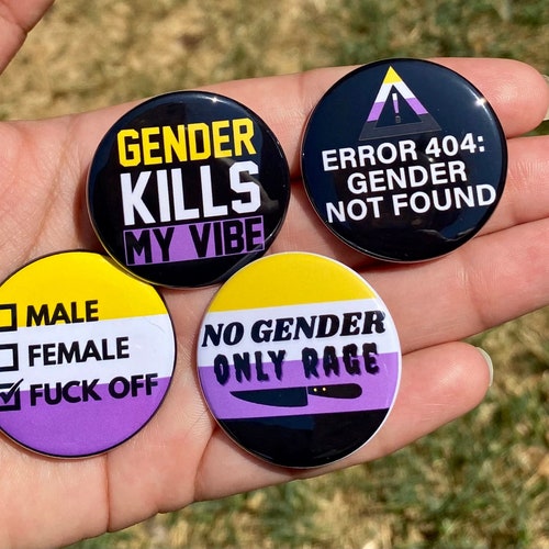Bold Non Binary 1.5 Metal Pinback Buttons NB Enby Pins Button - Etsy