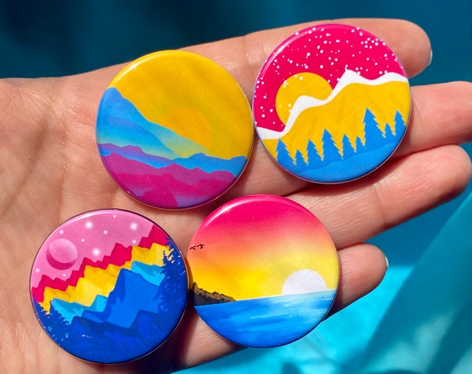 Subtle Pansexual Pride 1.5 Metal Pinback Buttons Pan Flag Colors Subtle ...