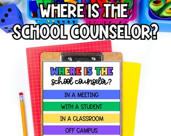 Where is the School Counselor? Office Door Sign in Neon Colors - Etsy