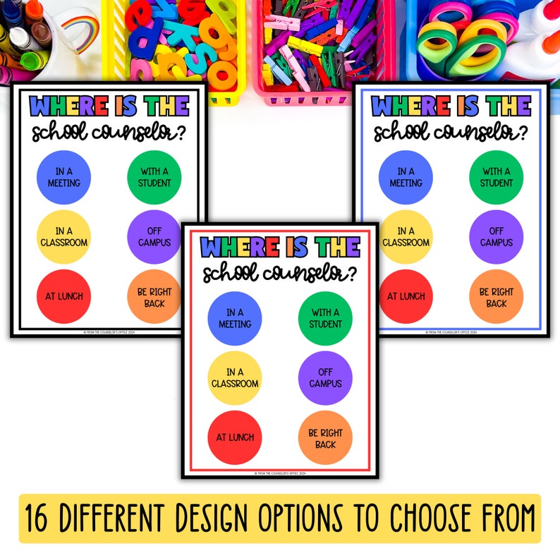 Where is the School Counselor? Office Door Sign in Primary Colors - Etsy