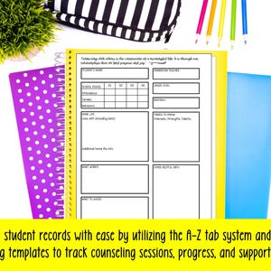 School Counselor Record Book | Student Notes | Caseload Tracker ...