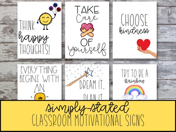 10 Classroom Inspirational Signs Motivational Posters - Etsy