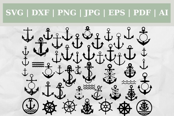 Nautical Bundle Cut File Clipart Vector | Etsy
