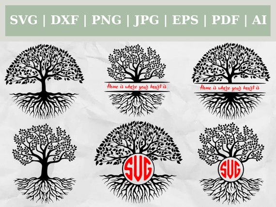 Tree of Life Monogram Cut File Clip Art Vector SVG DXF PNG Jpg - Etsy