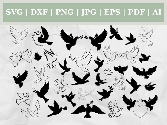 Dove Bundle Cut Files Clipart Vector Svg Dxf Png Jpg Pdf - Etsy